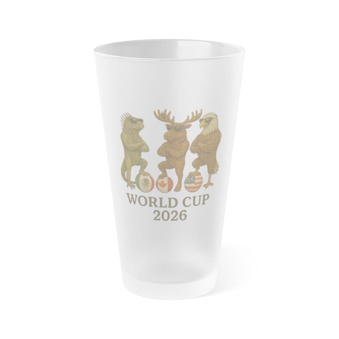 World Cup 2026 Frosted Pint Glass, Beer Glass, Sports Fan Mug ...