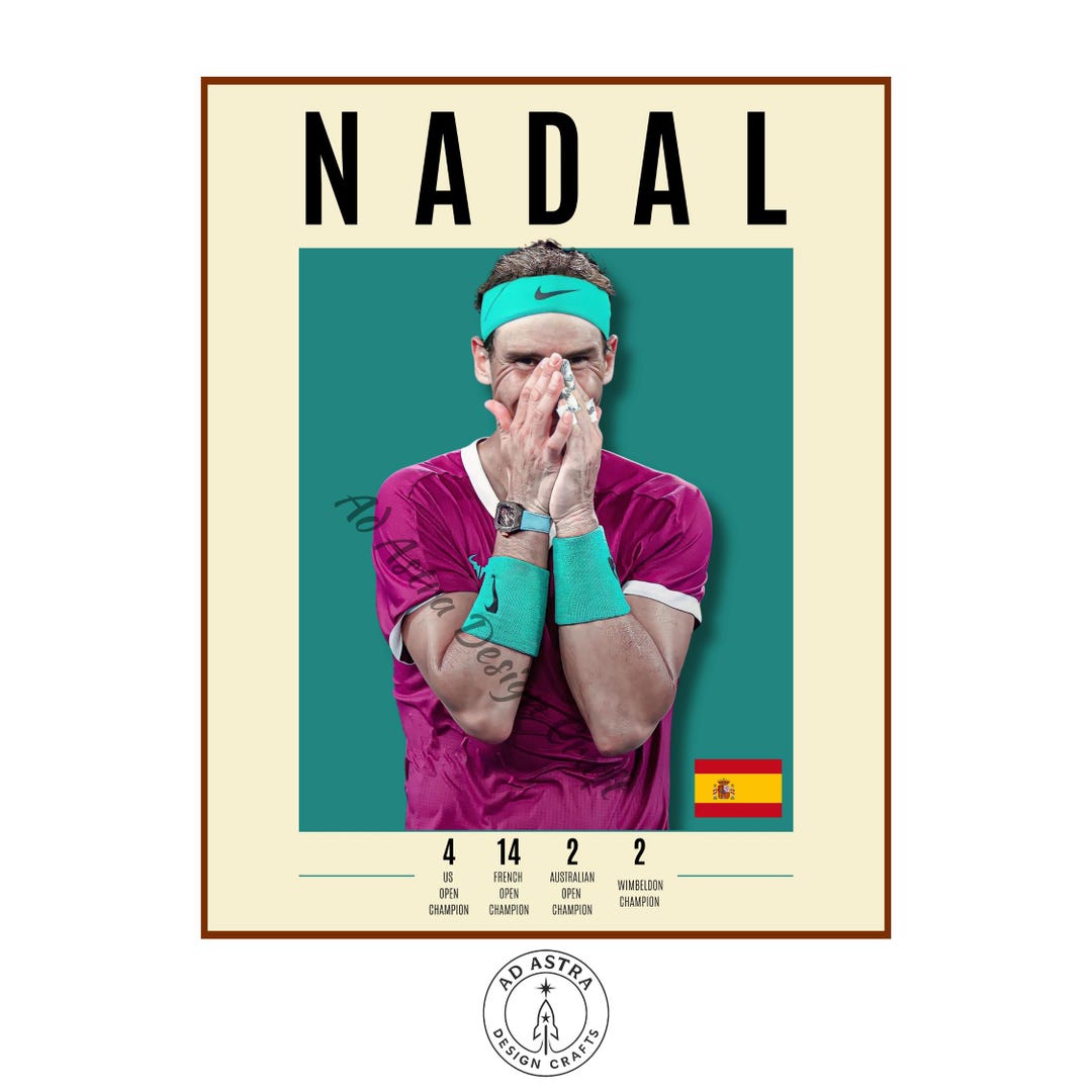 Rafael Nadal Poster : Tennis Printable Wall Art (digital Download) - Etsy