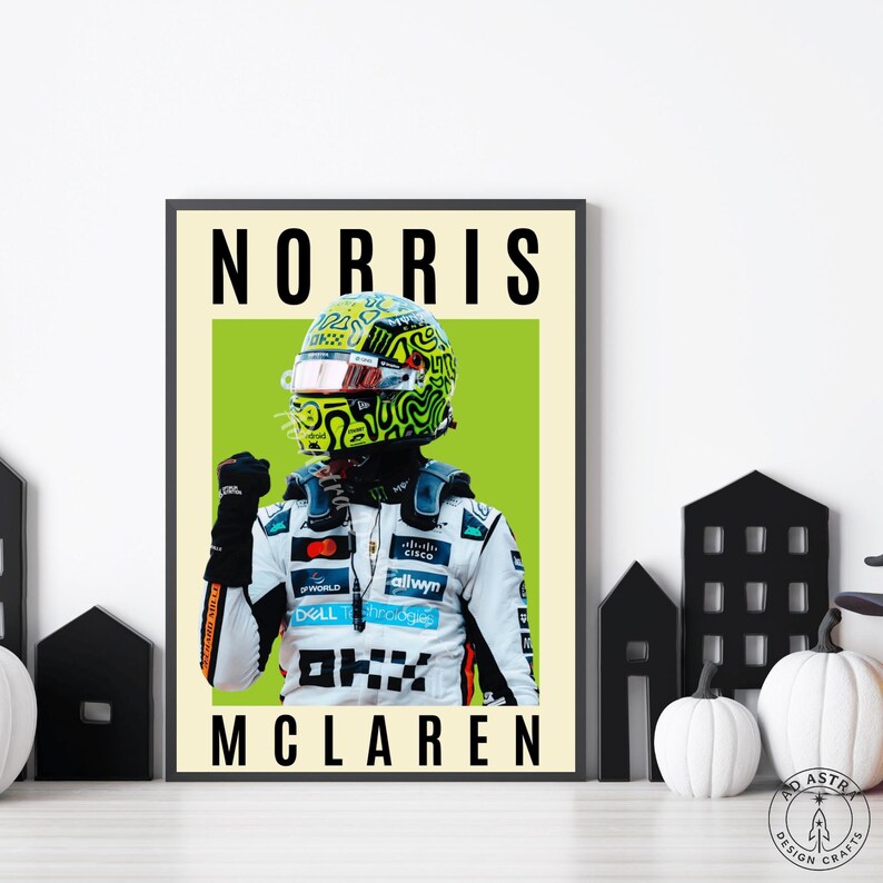 Lando Norris Poster - Mclaren F1 Digital Wall Art - Formula 1 Fan Gift ...