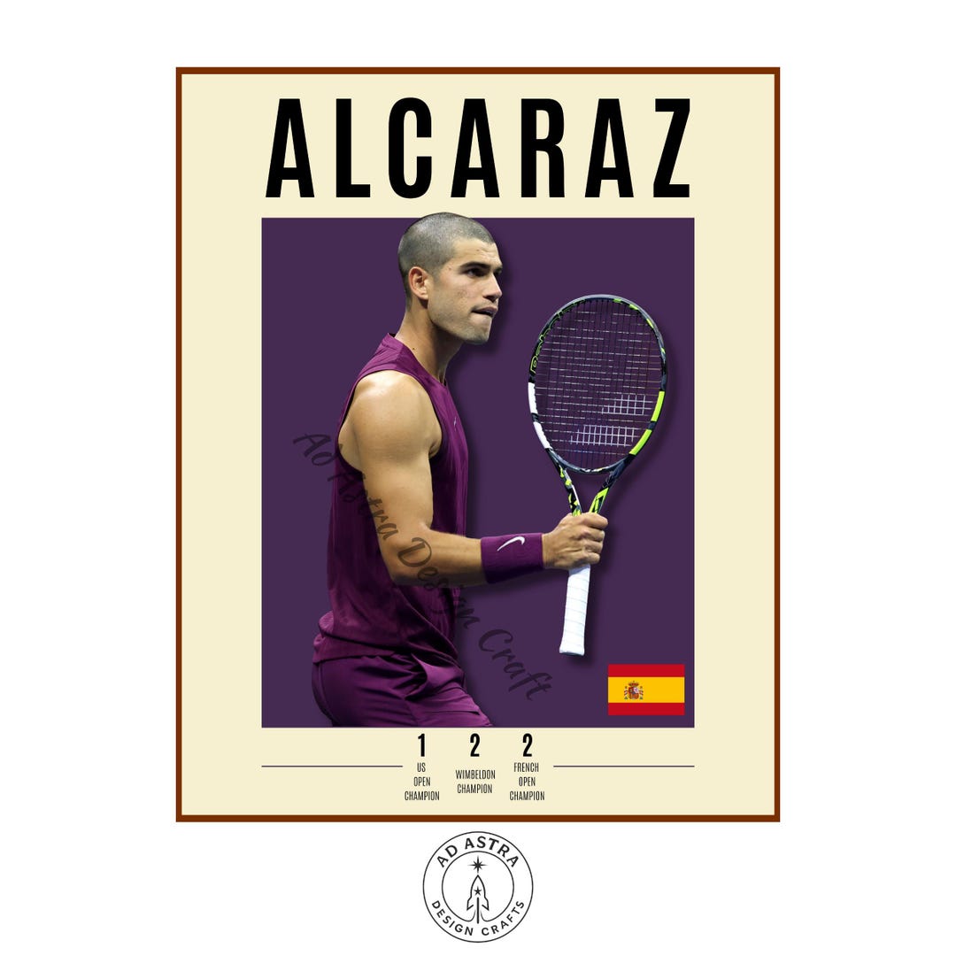 Carlos Alcaraz Poster : Tennis Printable Wall Art (digital Download) - Etsy