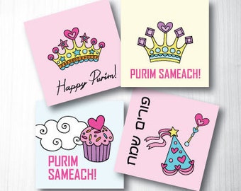Purim Emoji Tags / Stickers - Printable - Etsy