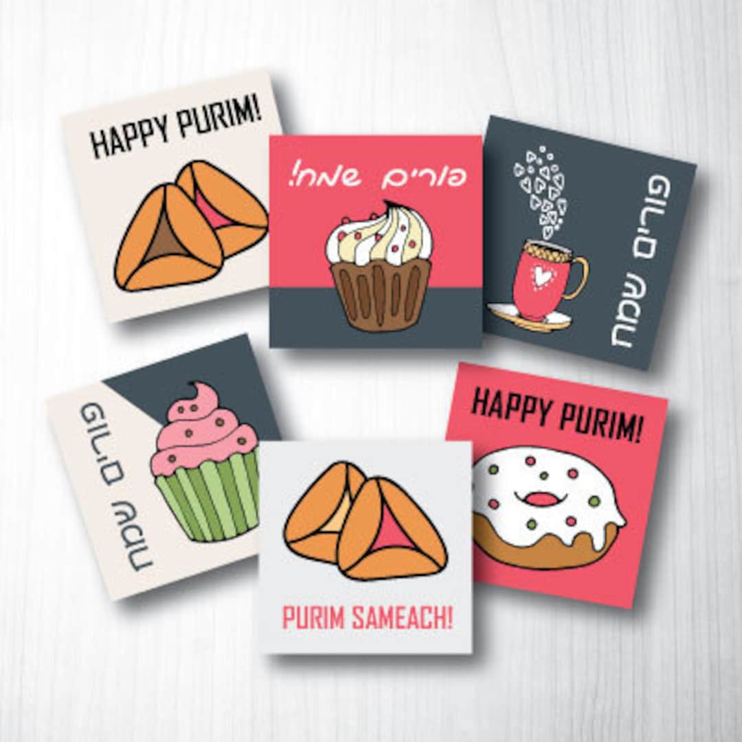 Purim Basket Sweets Tags / Stickers / Cards - Printable - Etsy