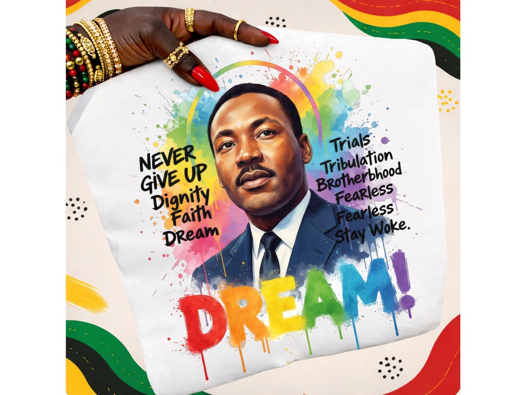 Watercolor MLK PNG, Black History Month Art, Dream Motivation Quote ...