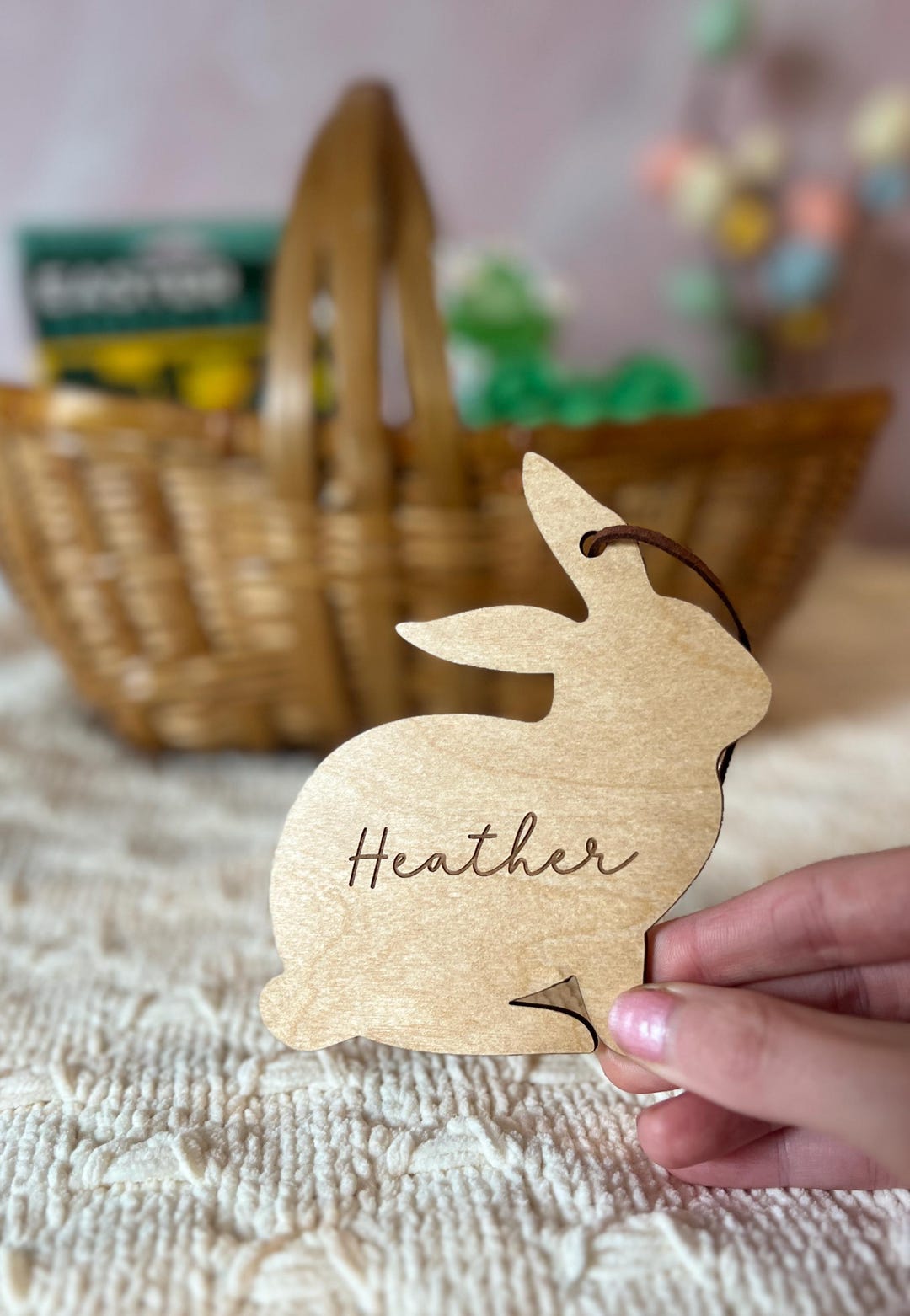 Personalized Bunny Name Tag, Custom Easter Basket Stuffer, Gift for ...