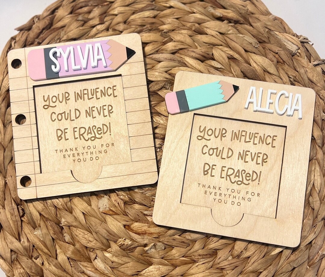 Personalized Teacher Post It Note Holder, Custom Teacher Appreciation ...