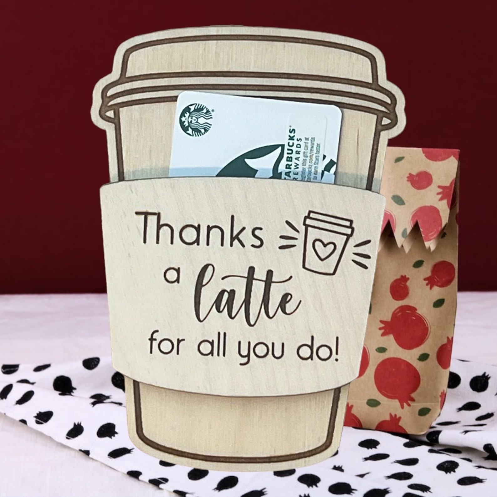 Thanks a Latte Gift Card Holder, Coffee Lover, Teacher Thank You ...
