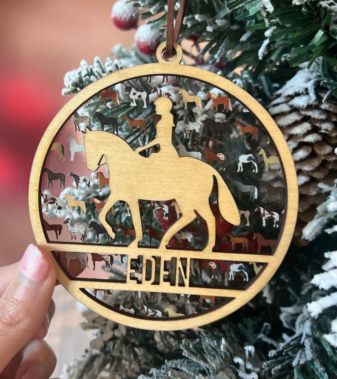 Personalized Horse Ornament, Custom Equestrian Gift, Horseback Riding ...