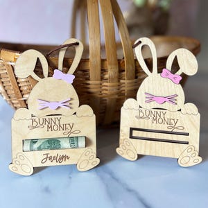 Personalized Easter Bunny Money Holder, Easter Basket Stuffer for Kids ...