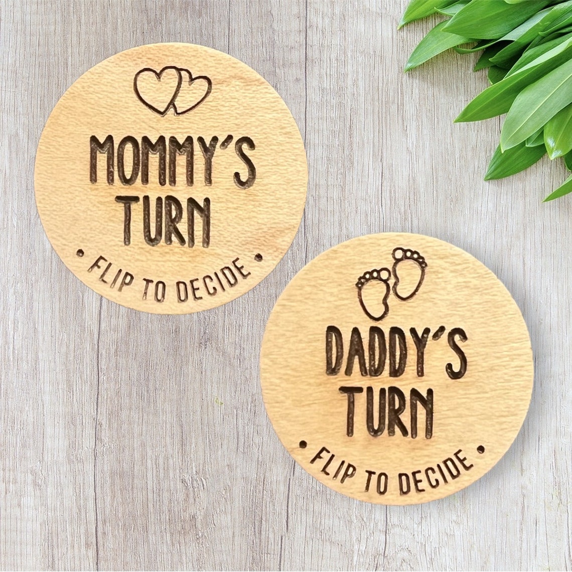 New Parent Decision Coin, Newborn Baby Gift Mommy's Turn Daddy's Turn ...