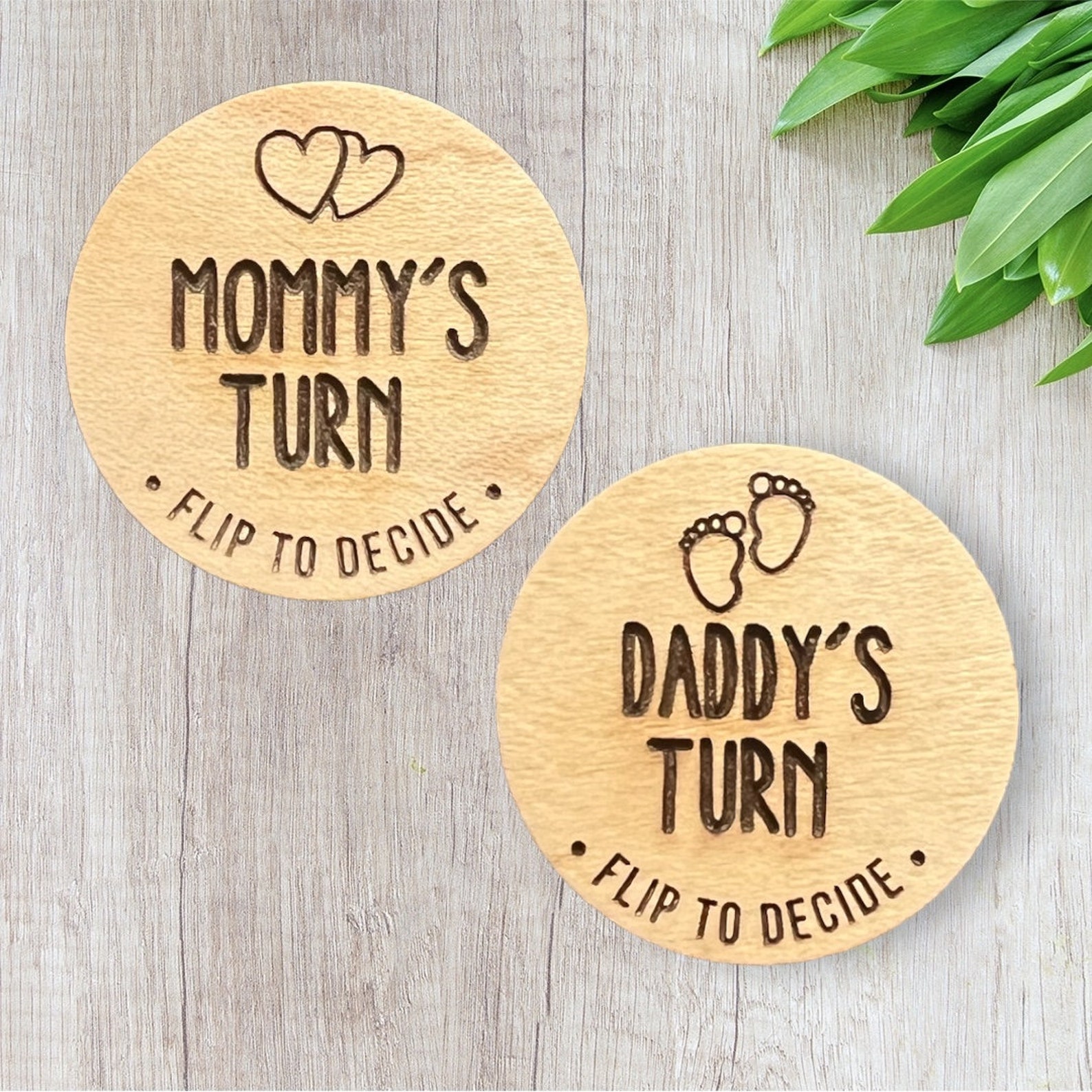 New Parent Decision Coin, Newborn Baby Gift- Mommy's Turn- Daddy's Turn ...