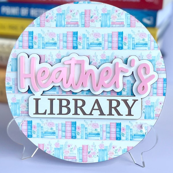 Library Sign - Etsy