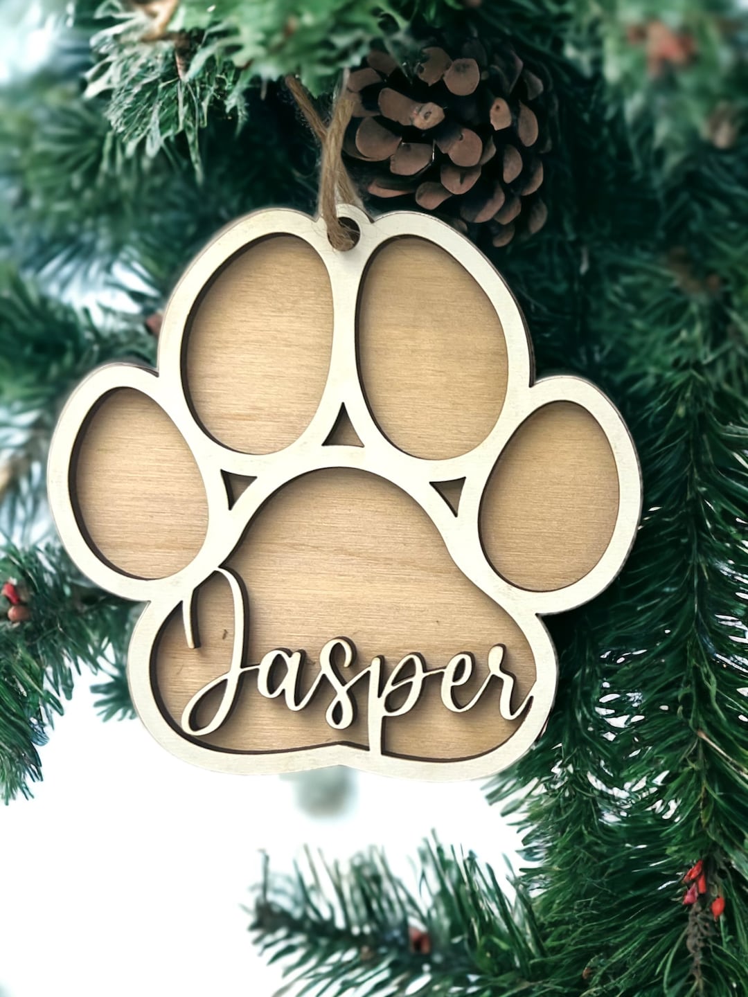Custom Dog Paw Ornament, Personalized Cat Paw Ornament, Pet Paw ...
