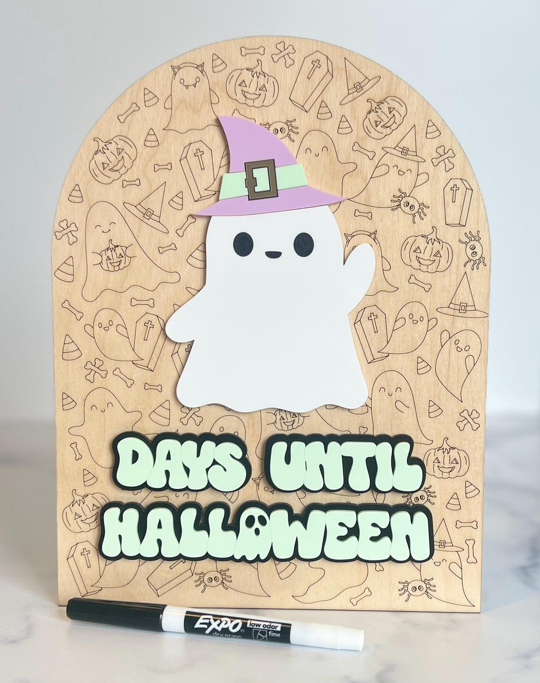 Halloween Countdown Ghost Sign, Dry Erase Days Till Halloween, Spooky ...