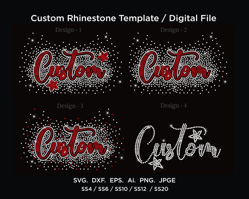 Custom Rhinestone Template | Custom Spangle Rhinestone Design Svg ...