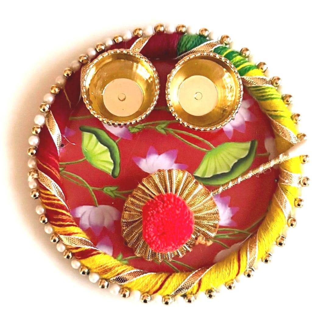 Handcrafted Resin Haldi Kumkum Thali Set | Pooja Return Wedding Favor ...