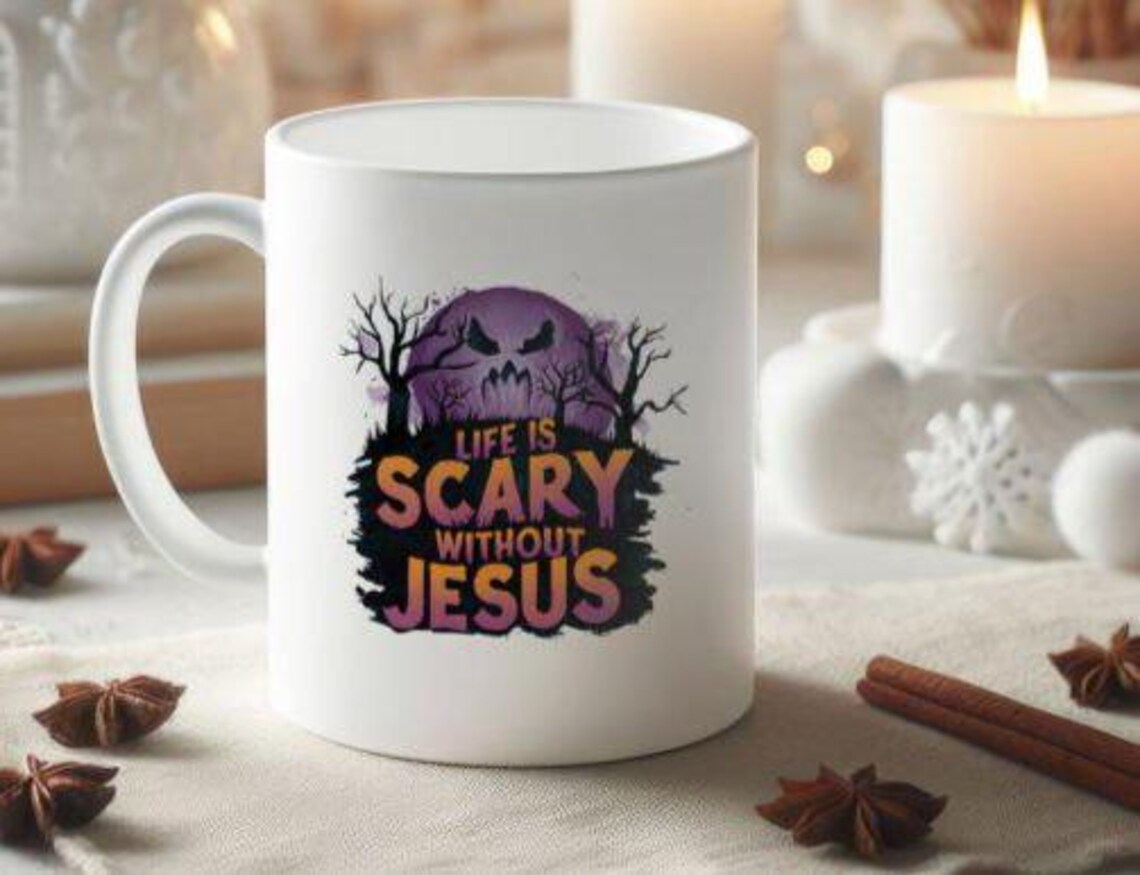 Christian Halloween Ghost PNG: 'life is Scary Without Jesus' (digital ...