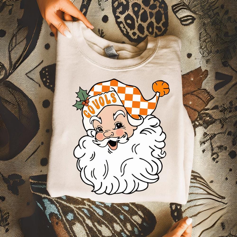 Go Vols Santa PNG | Retro Christmas Tennessee Santa Sublimation Design ...