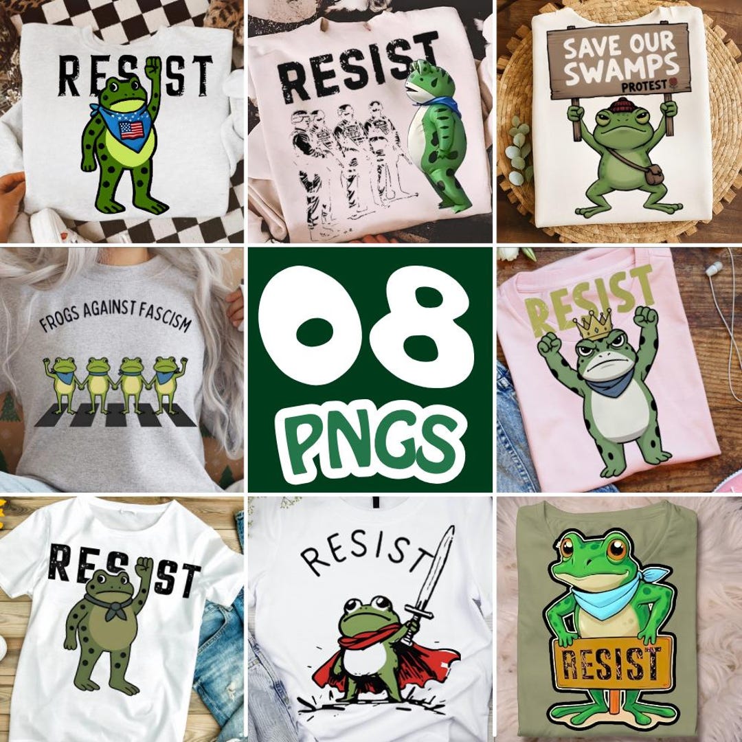 Resist Frog PNG Bundle | Political Activism Clipart (digital Download ...