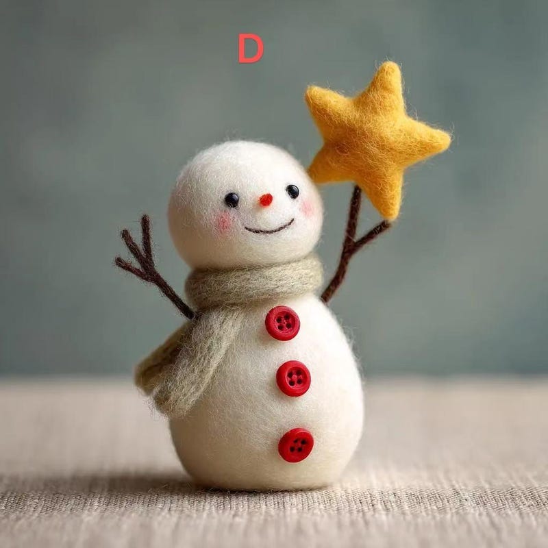 Wool Felt Snowman With Star - Etsy