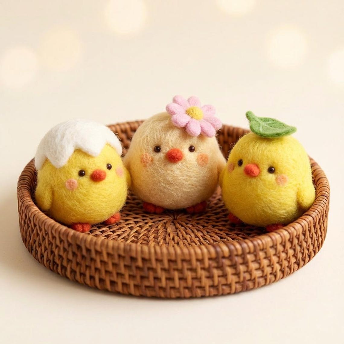 Needle Felt Chick Figurines, Wool Felt Farm Animal Miniature Decor - Etsy