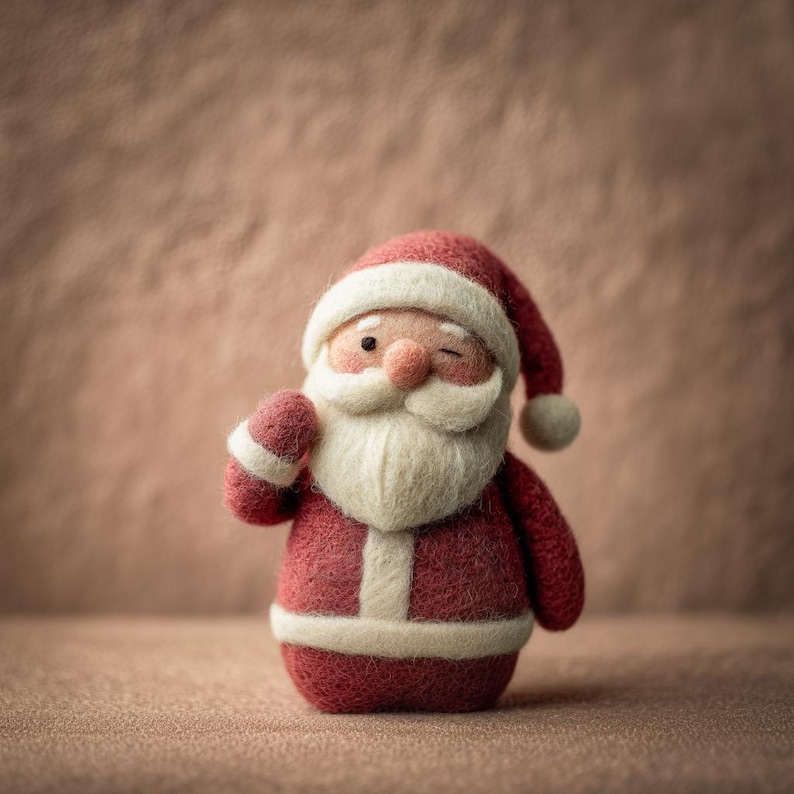 Needle Felted Santa Claus – Wool Christmas Ornament, Holiday Decor, for ...