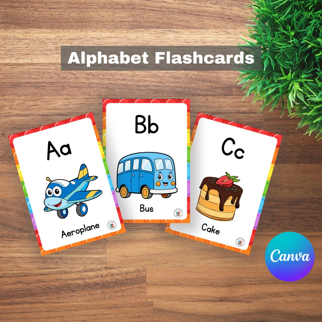 ABC Flashcards: Printable A-Z Cards for Preschool (digital Download) - Etsy