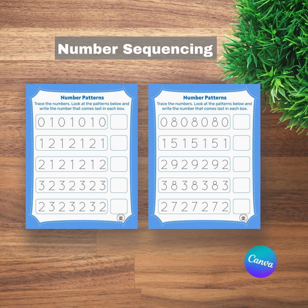Printable Number Sequencing Worksheets: Early Math Tracing (PDF Pattern ...