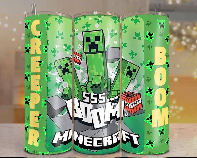 Creeper Minecraft Tumbler Wrap Game Tumbler Wrap 20oz Png Wrap Digital ...