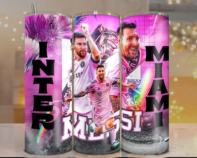 Messi Football Player Tumbler Wrap 20oz Png Wrap Digital File Download ...