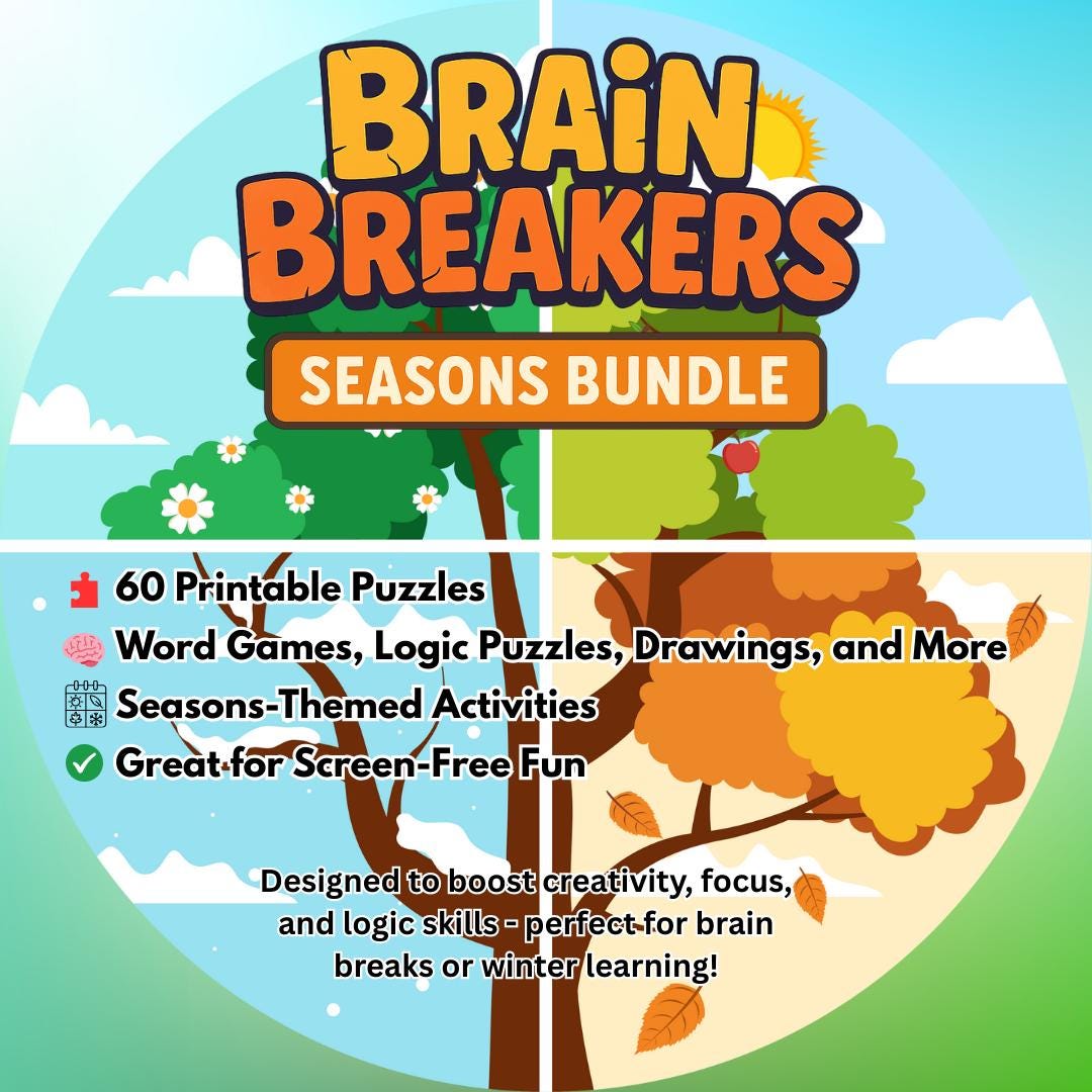 Brainbreakers - Ultimate 4 Seasons Bundle -printable Puzzle Books (60 ...