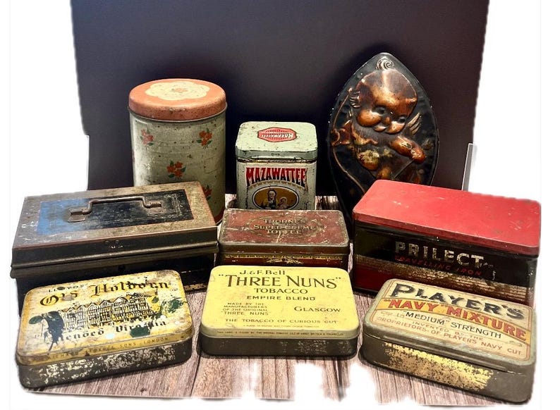 Vintage Tins Small - Ideal for Display or Nick Nack Storage - Etsy UK