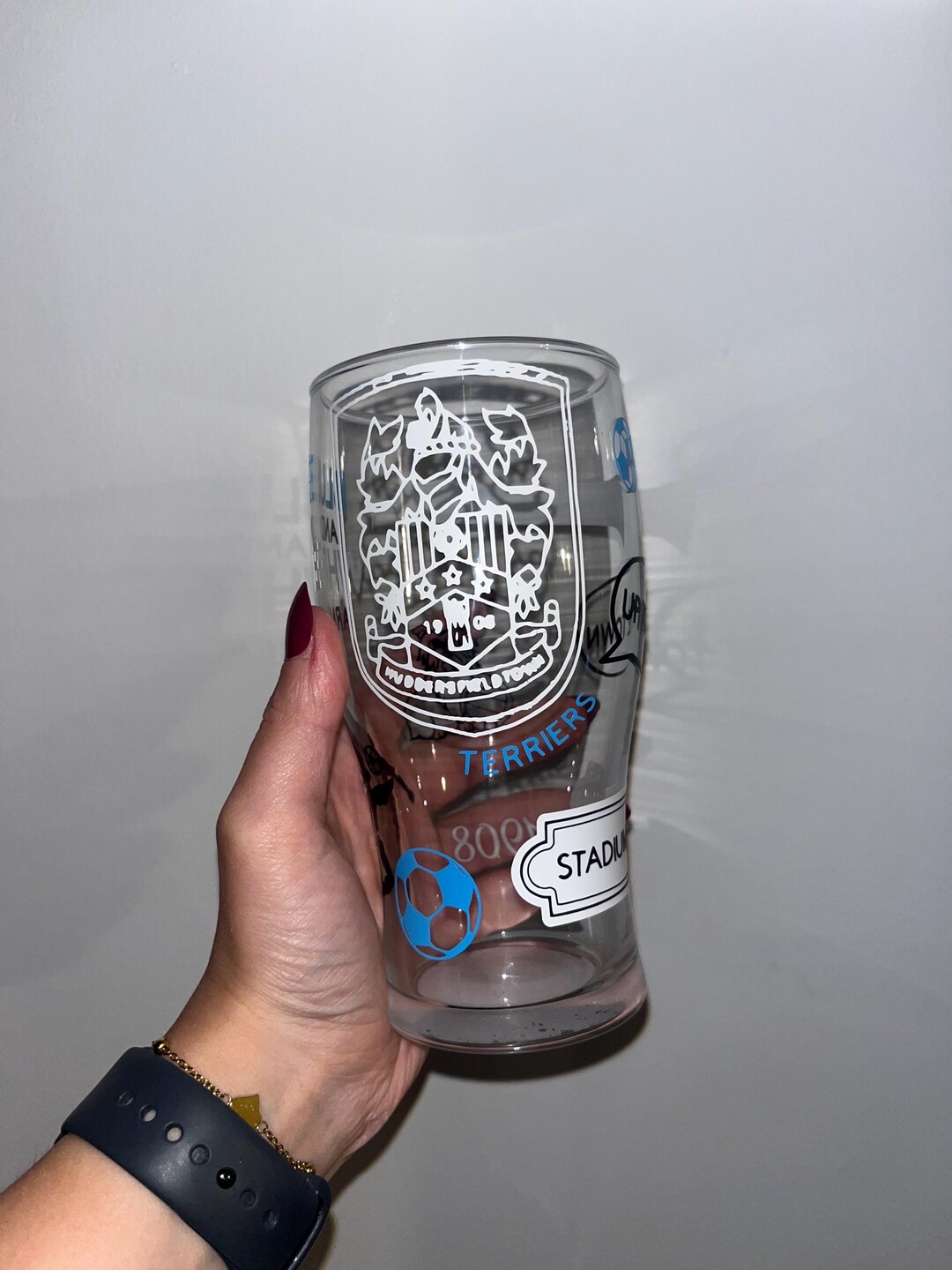 Huddersfield FC HTFC Football Club Personalised Pint Glass - Etsy
