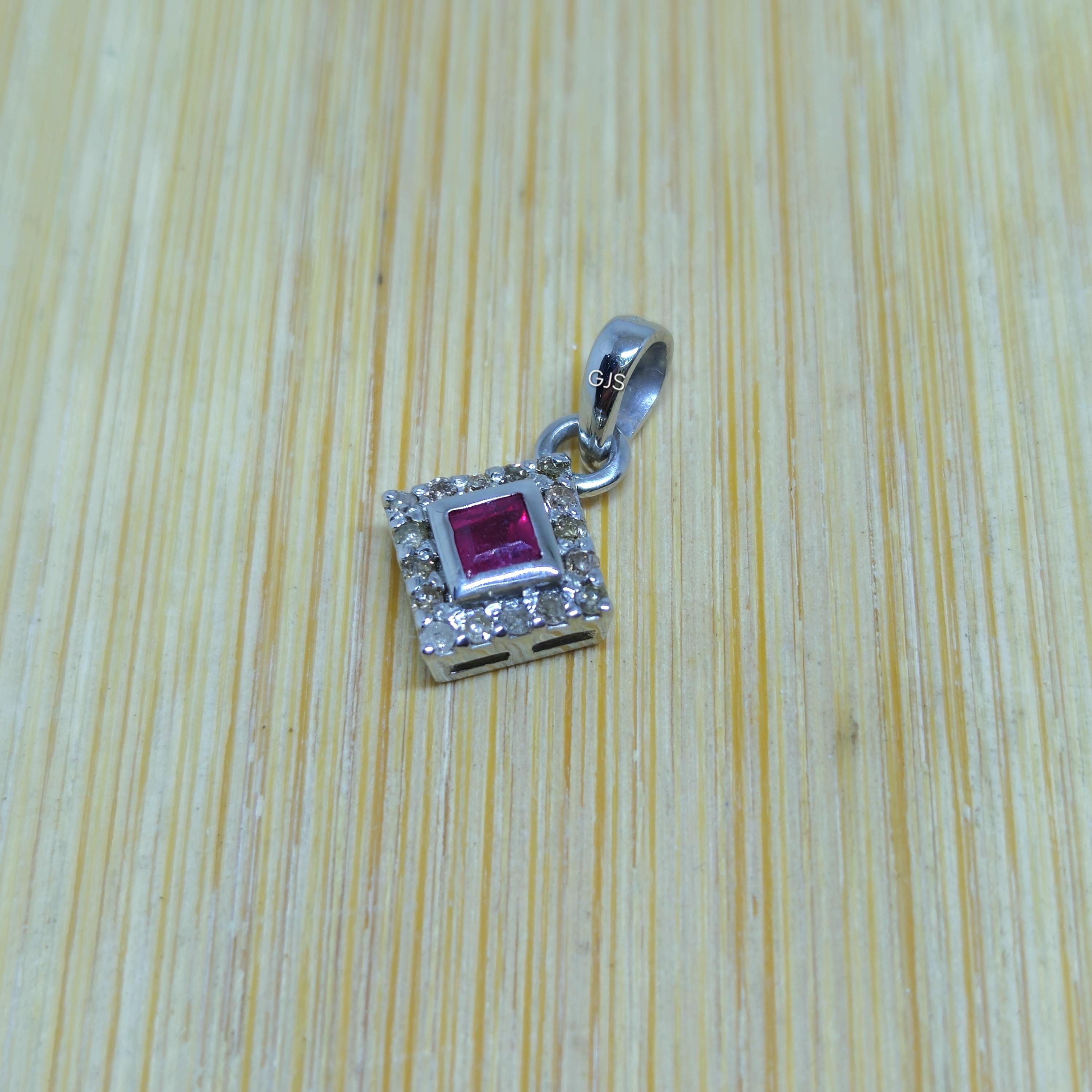 Genuine Ruby Pendant: Flower Design Sterling Silver Pendant Necklace - Etsy