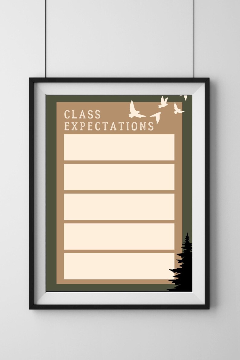 Back to School Cute Forrest Theme - Expextations - Classroom Rules ...