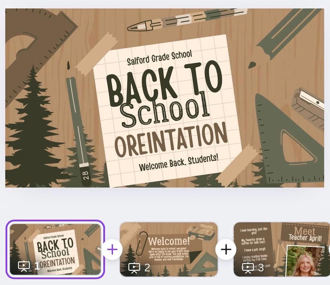 Back to School Classroom Slides Cute Forrest Theme - Presentation ...