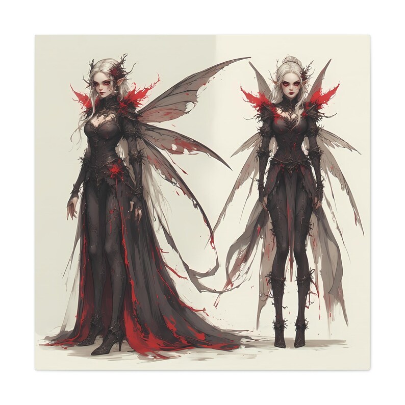 Canvas Art, Female Vampire Fairy Matte Stretched 1 25" Print, Goth Wall ...