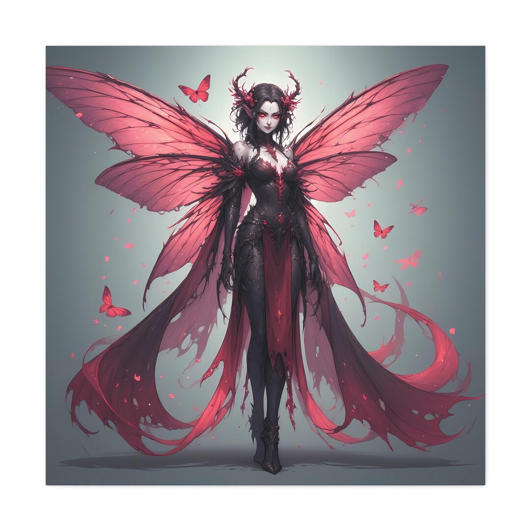 Canvas Art, Female Vampire Fairy Matte Stretched 1 25" Print, Goth Wall ...