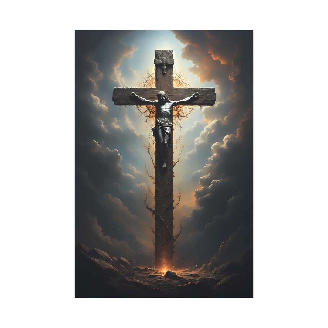 Christian Cross Wall Art Jesus on the Cross Canvas Print Religious Home ...
