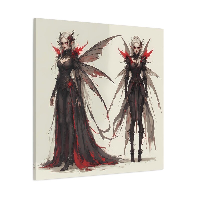 Canvas Art, Female Vampire Fairy Matte Stretched 1 25" Print, Goth Wall ...