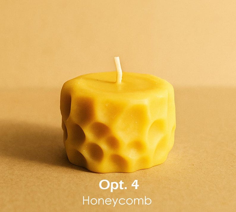 Paquete de 2 velas de cera de abeja orgánicas hechas a mano / Diseños ...