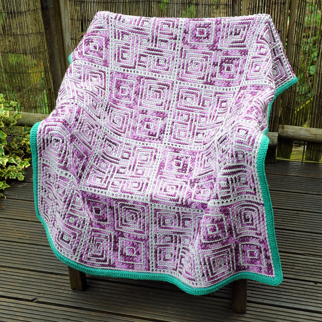 Crochet Pattern - Mingled Motifs Blanket Mosaic Overlay Crochet ...