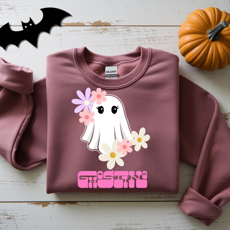 Cute Groovy Ghost PNG Ghosting Boho Floral Boo Ghost Design Girly ...