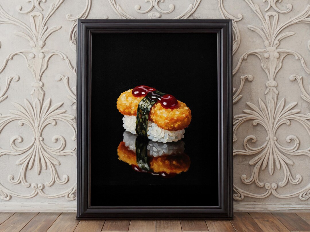 Chicken Nugget Nigiri Impasto Painting | Quirky Foodie Pop Art ...