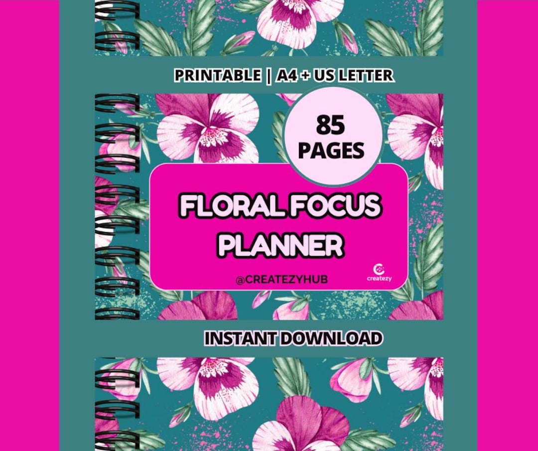 Floral Homeschool Planner: Printable Daily, Weekly, Monthly (A4 & US ...