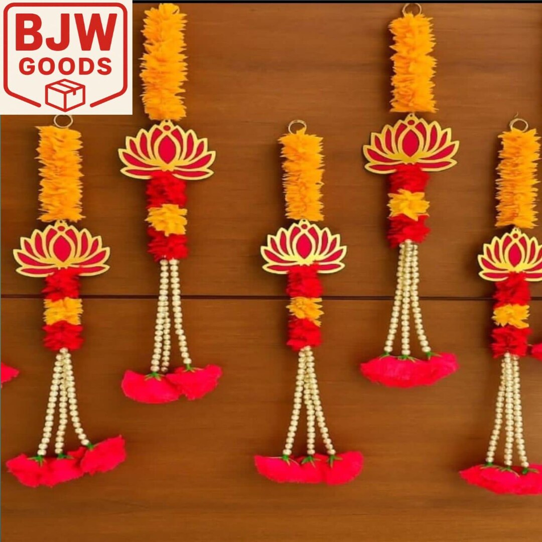 Handcrafted Lotus Toran Wall Hanging Indian Festive Decor Diwali Door ...