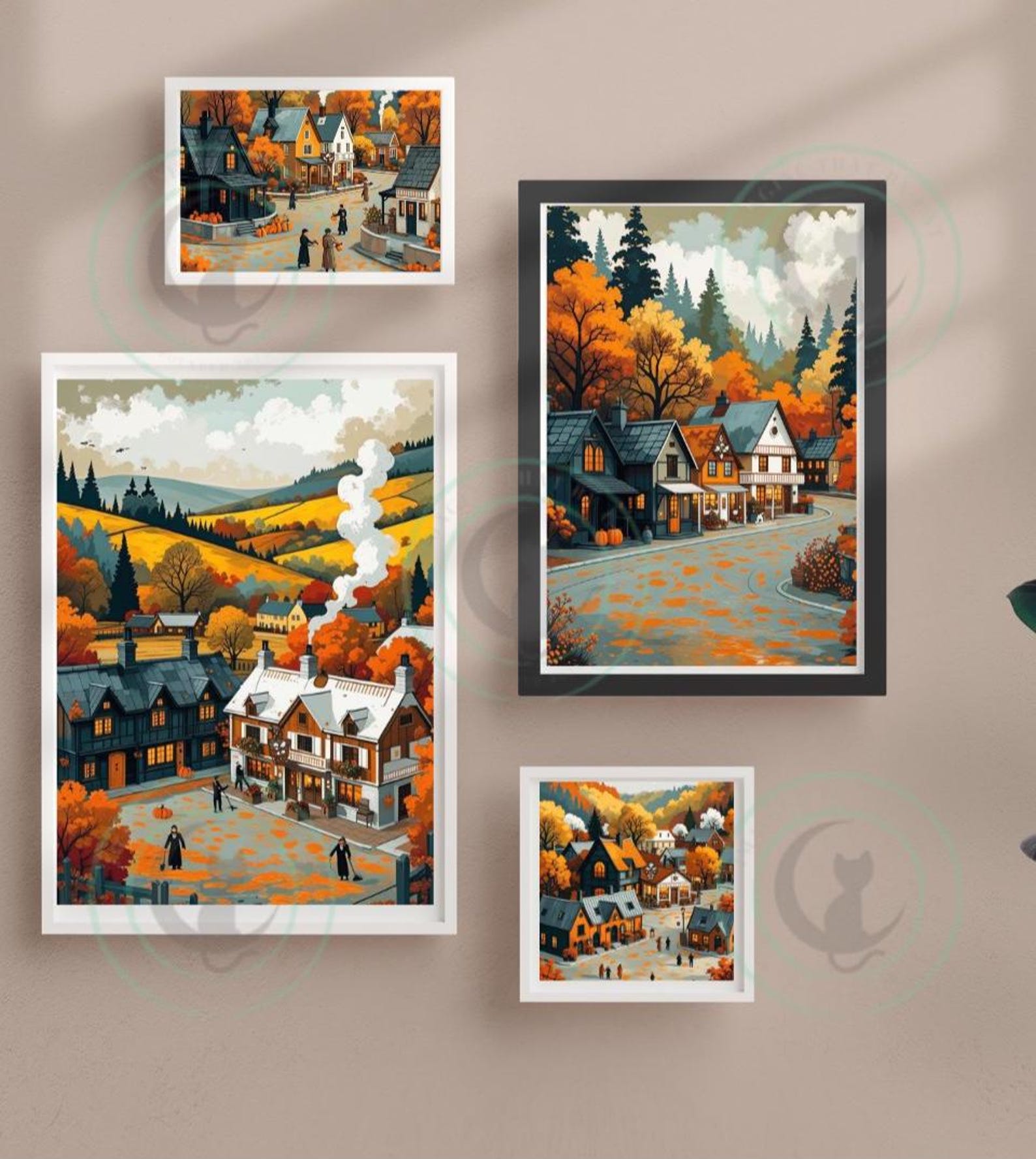 Fall Cottagecore Art Set of 4 | Vintage Autumn Farmhouse Wall Decor ...