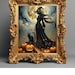 Witch and Cat Halloween Art Prints: Spooky Fall Decor (digital Download ...