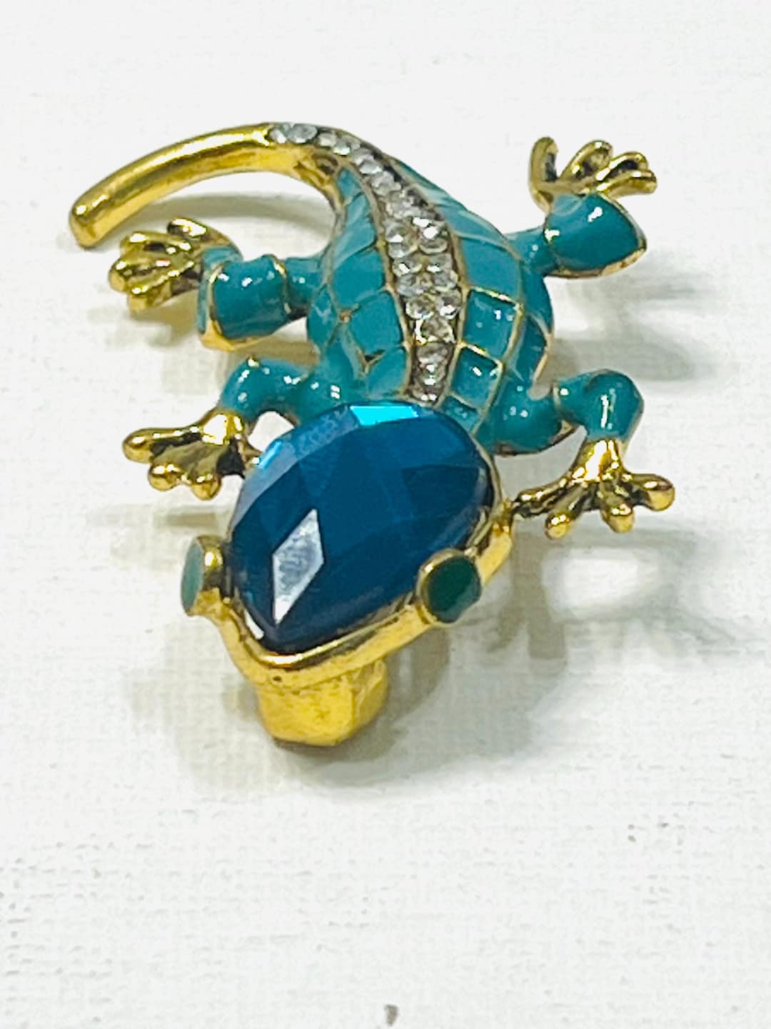 Dainty Lizard Lapel Brooch Pin Rhinestone Chameleon Animal Enamel Pins ...