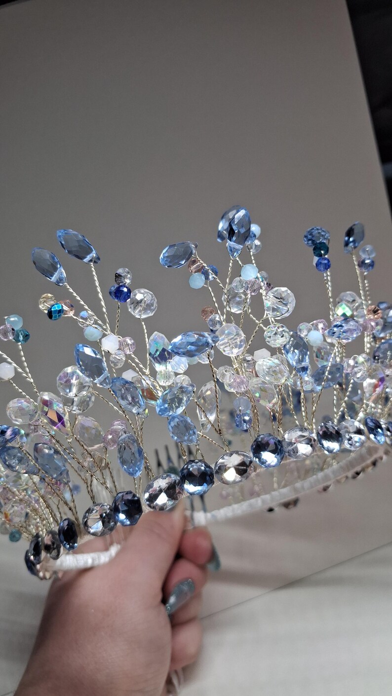 Blue Crystal Headband, Red Hair Style, Fairy Crown, Vintage - Etsy ...