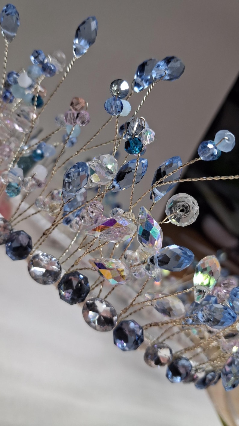 Blue Crystal Headband, Red Hair Style, Fairy Crown, Vintage - Etsy ...